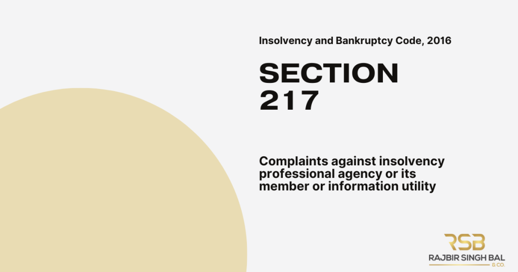 Insolvency and Bankruptcy Code (IBC) - Section-217 - Rajbir Singh Bal & Co.